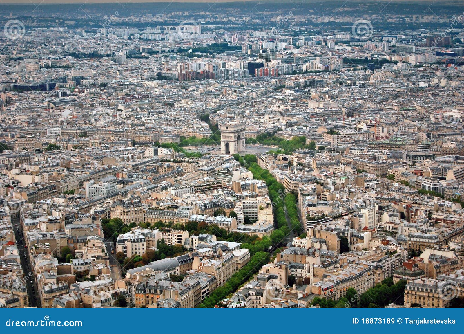 Panoramic View of Paris, France Stock Image - Image of triumphal ...