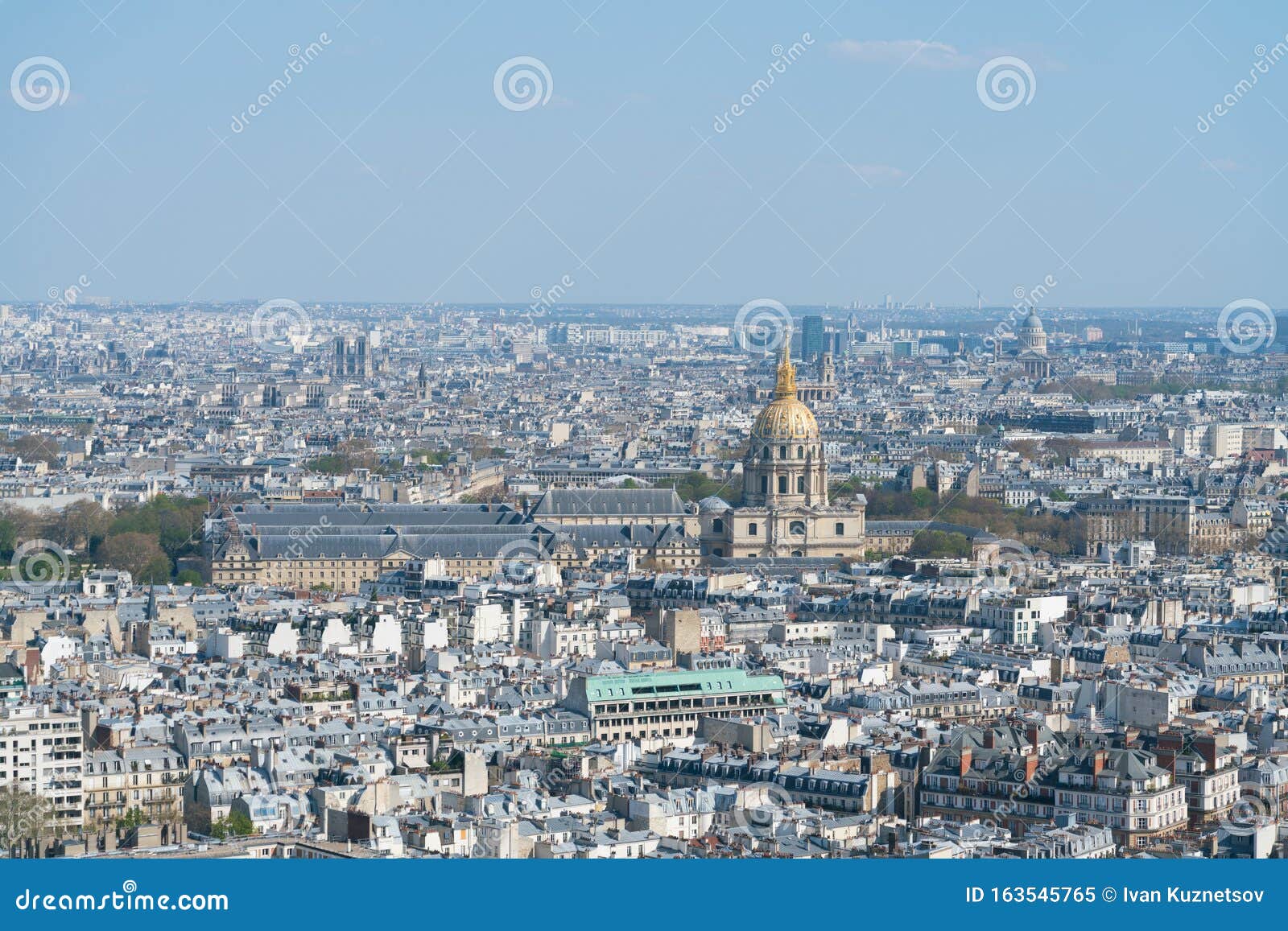 Panoramic View of Paris from a Height Stock Image - Image of aerial ...