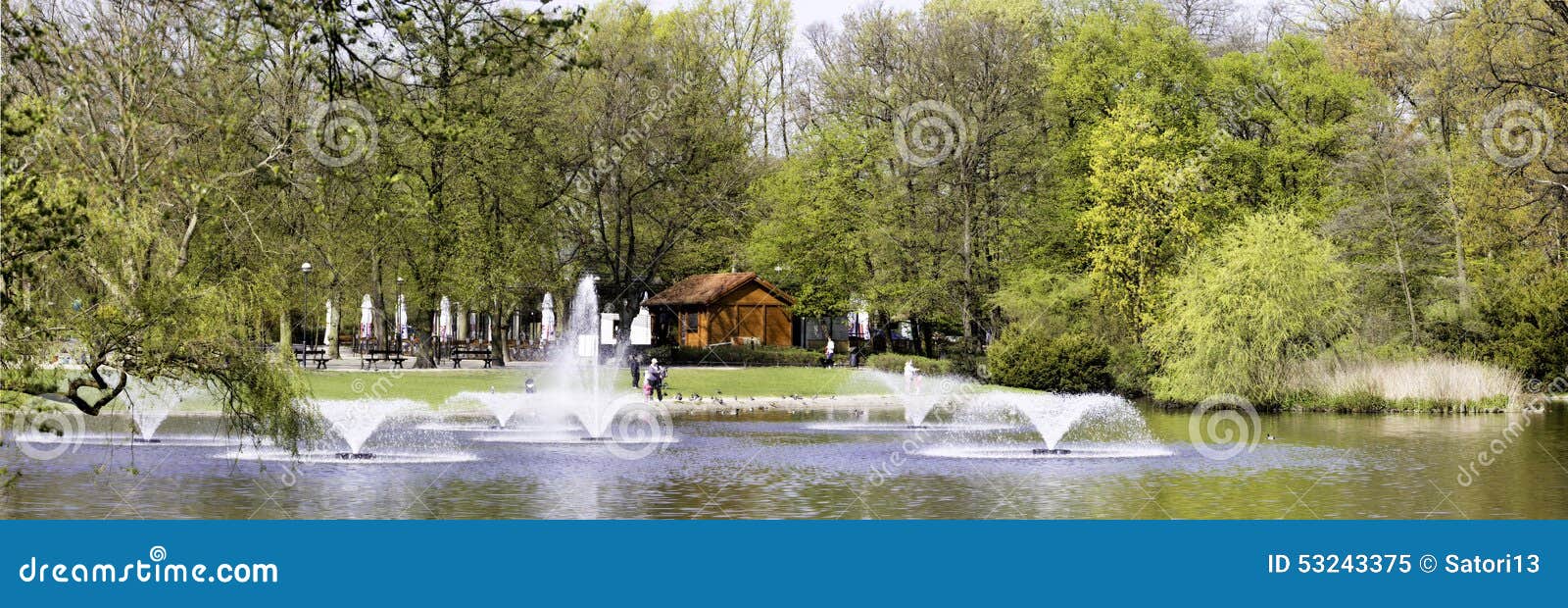 Panoramic view on park editorial image. Image of splash - 53243375