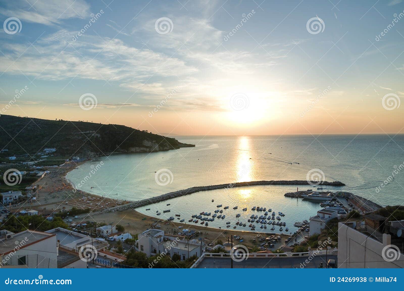 Panoramic View of Peschici. Puglia. Italy Stock Photo - Image of ...
