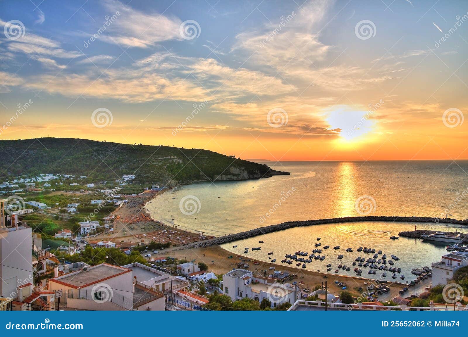 Panoramic View of Peschici. Puglia. Italy Stock Photo - Image of ...