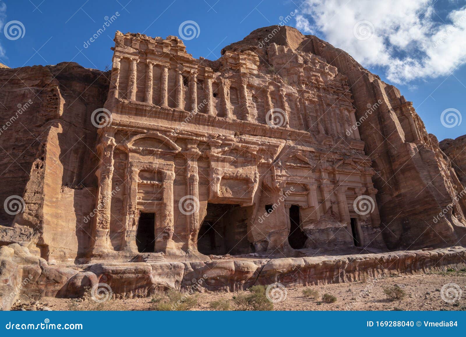Panoramic View of Petra, Unesco Archeological Site, Jordan Stock Photo ...