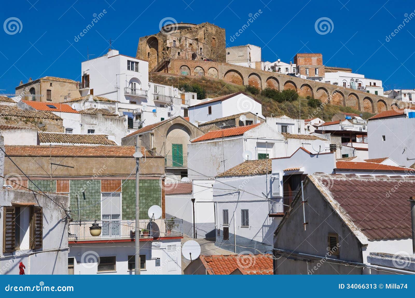 Panoramic View of Pisticci. Basilicata. Italy. Stock Image - Image of ...