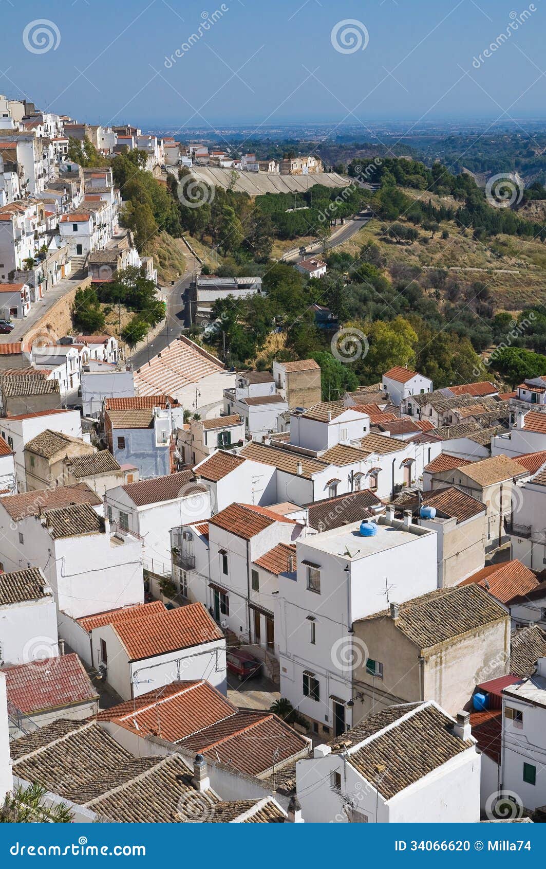 Panoramic View of Pisticci. Basilicata. Italy. Stock Photo - Image of ...