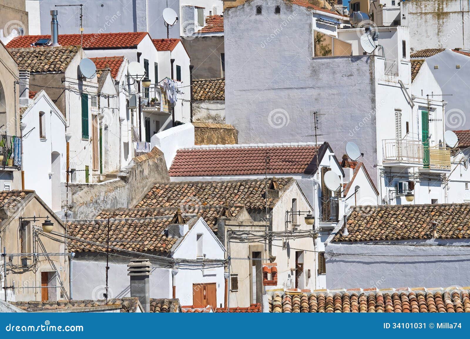 Panoramic View of Pisticci. Basilicata. Italy. Stock Image - Image of ...