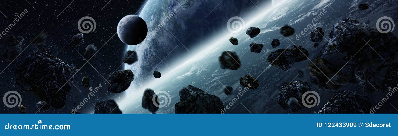 Panoramic View of Planets in Distant Solar System 3D Rendering E Stock ...