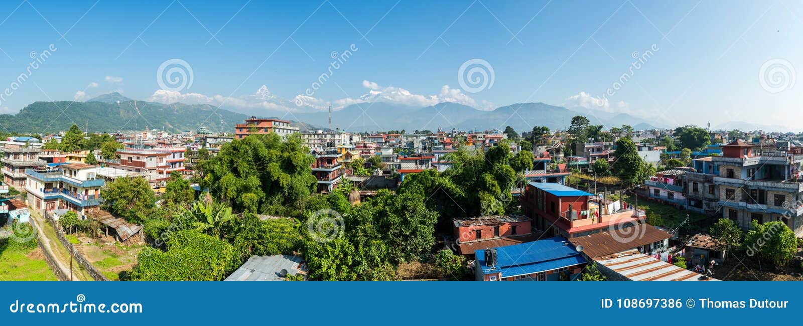 Panoramic View of Pokhara in Nepal Stock Photo - Image of pokhara ...
