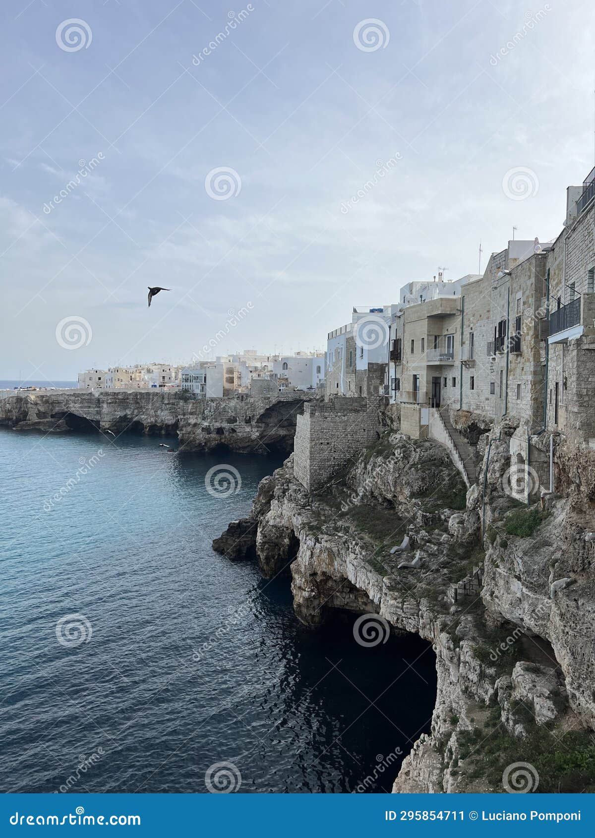 Panoramic View of Polignano a Mare Italy Stock Image - Image of ...