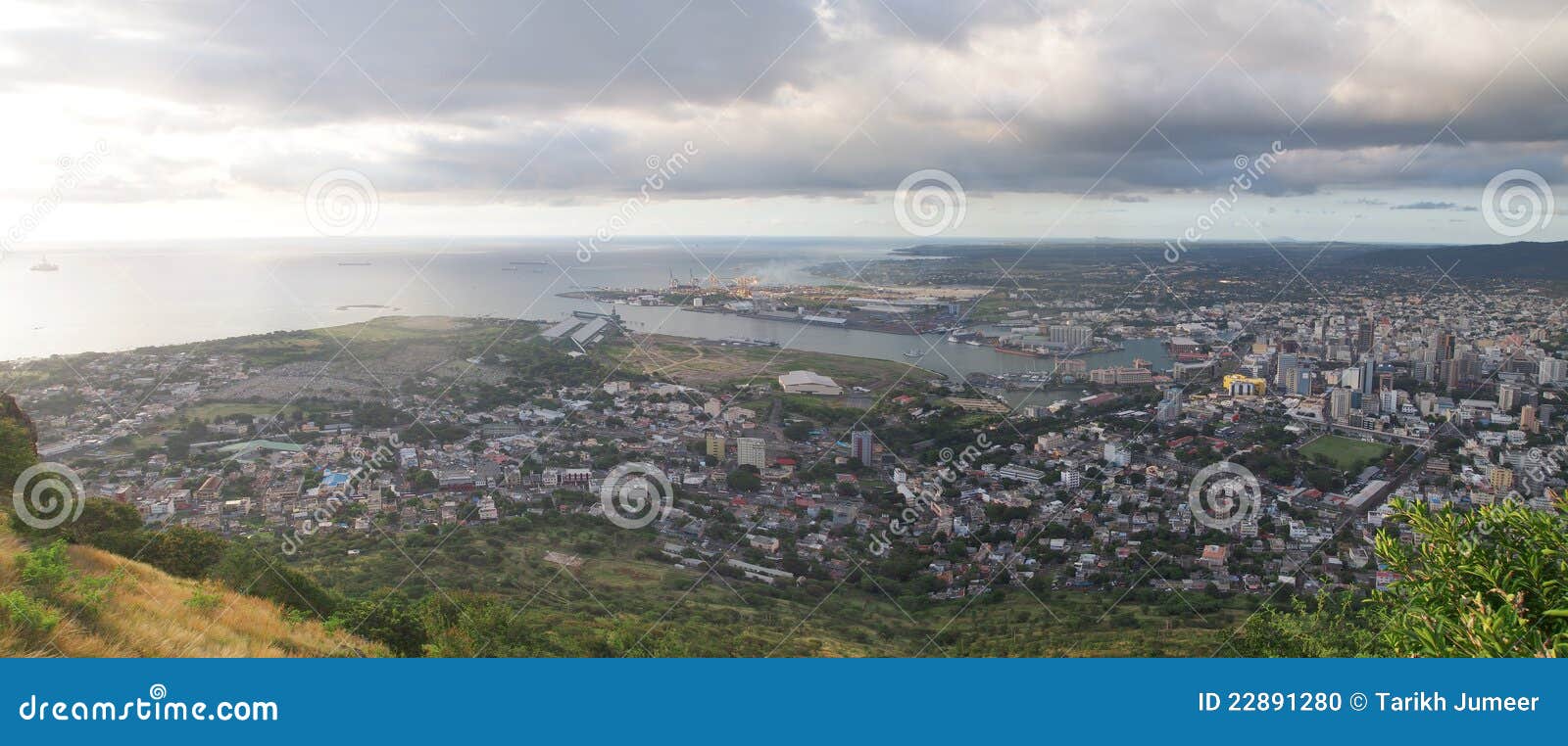 Panoramic View of Port Louis Stock Photo - Image of town, mauritius ...