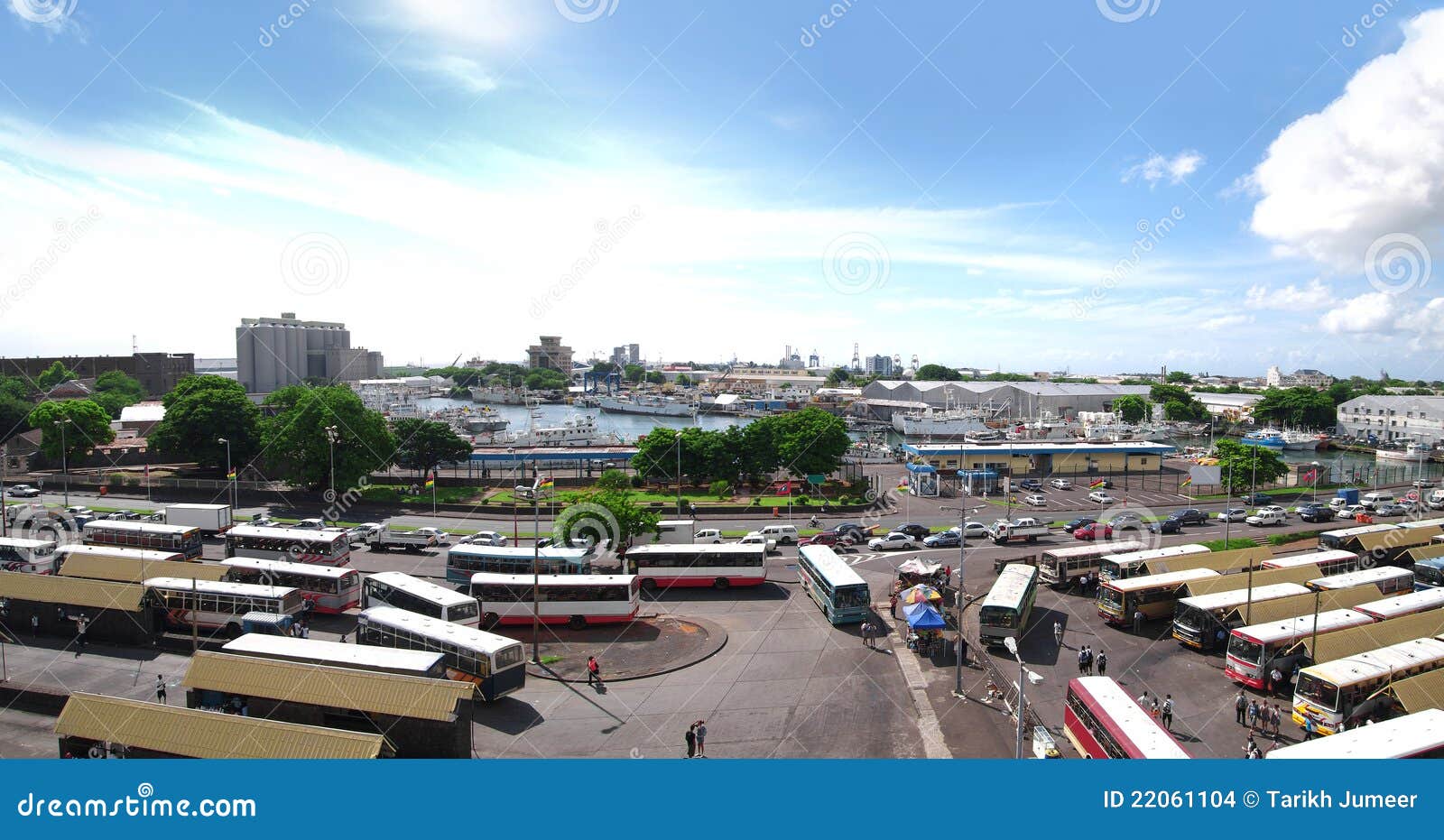 Panoramic View of Port Louis Bus Station Editorial Stock Image - Image ...