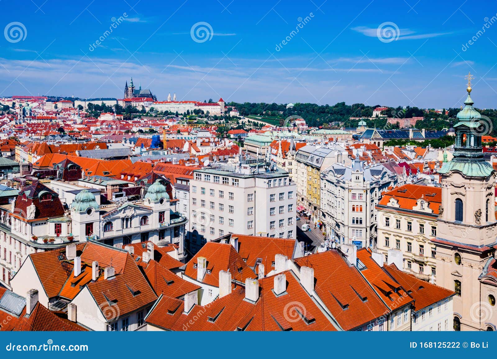 Panoramic View of Prague City Stock Photo - Image of republic, aerial ...
