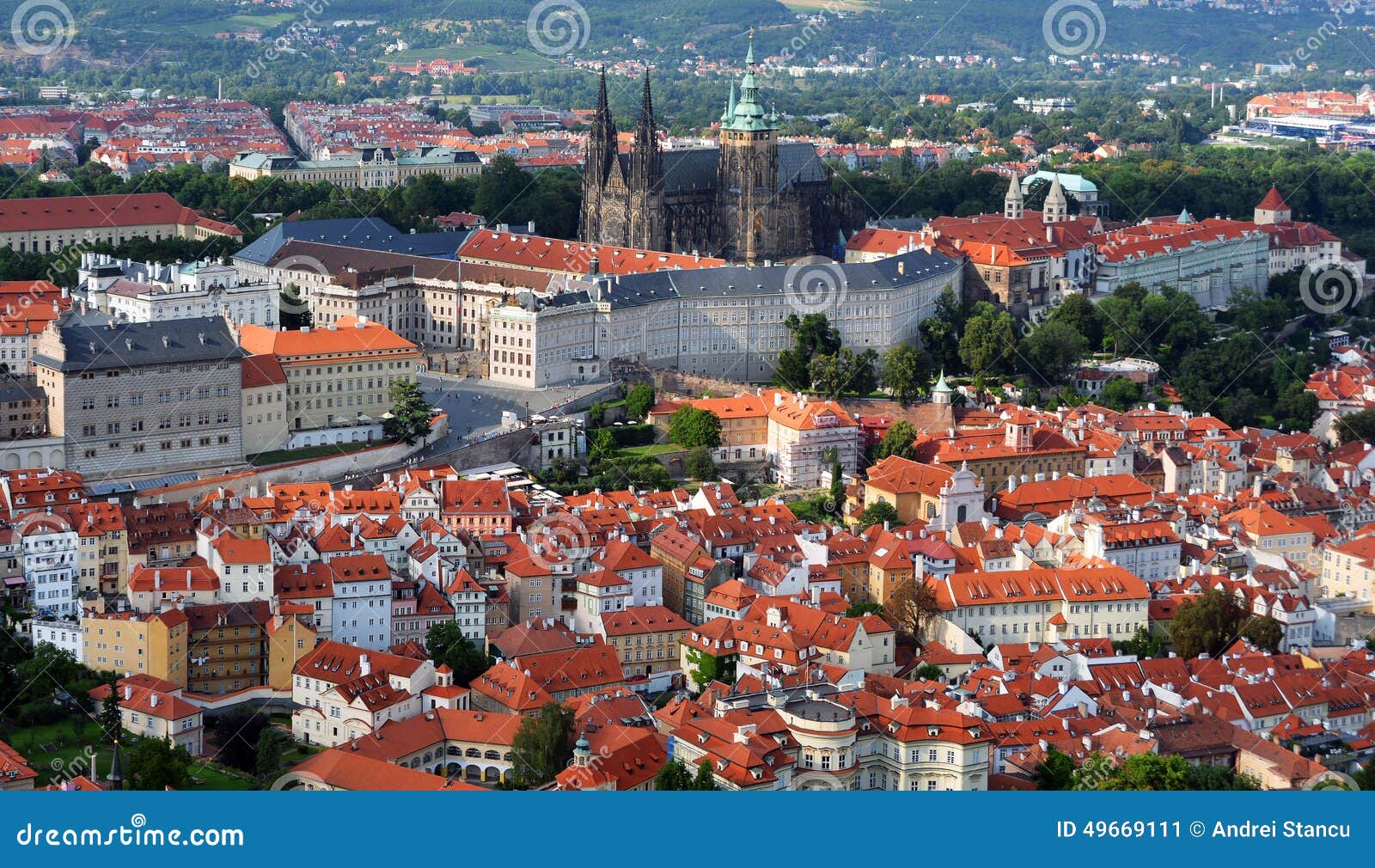 Prague stock image. Image of prague, copy, aerial, color - 49669111