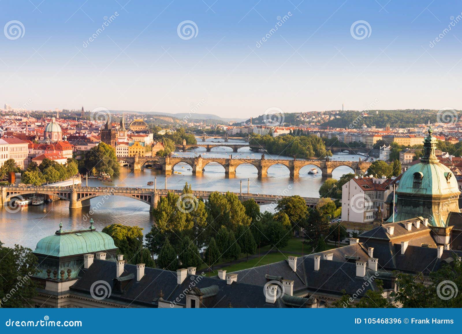 Panoramic view of Prague stock photo. Image of famous - 105468396