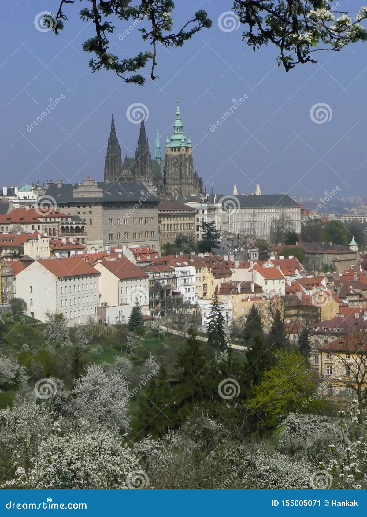 Panoramic view of prague stock image. Image of landmark - 155005071
