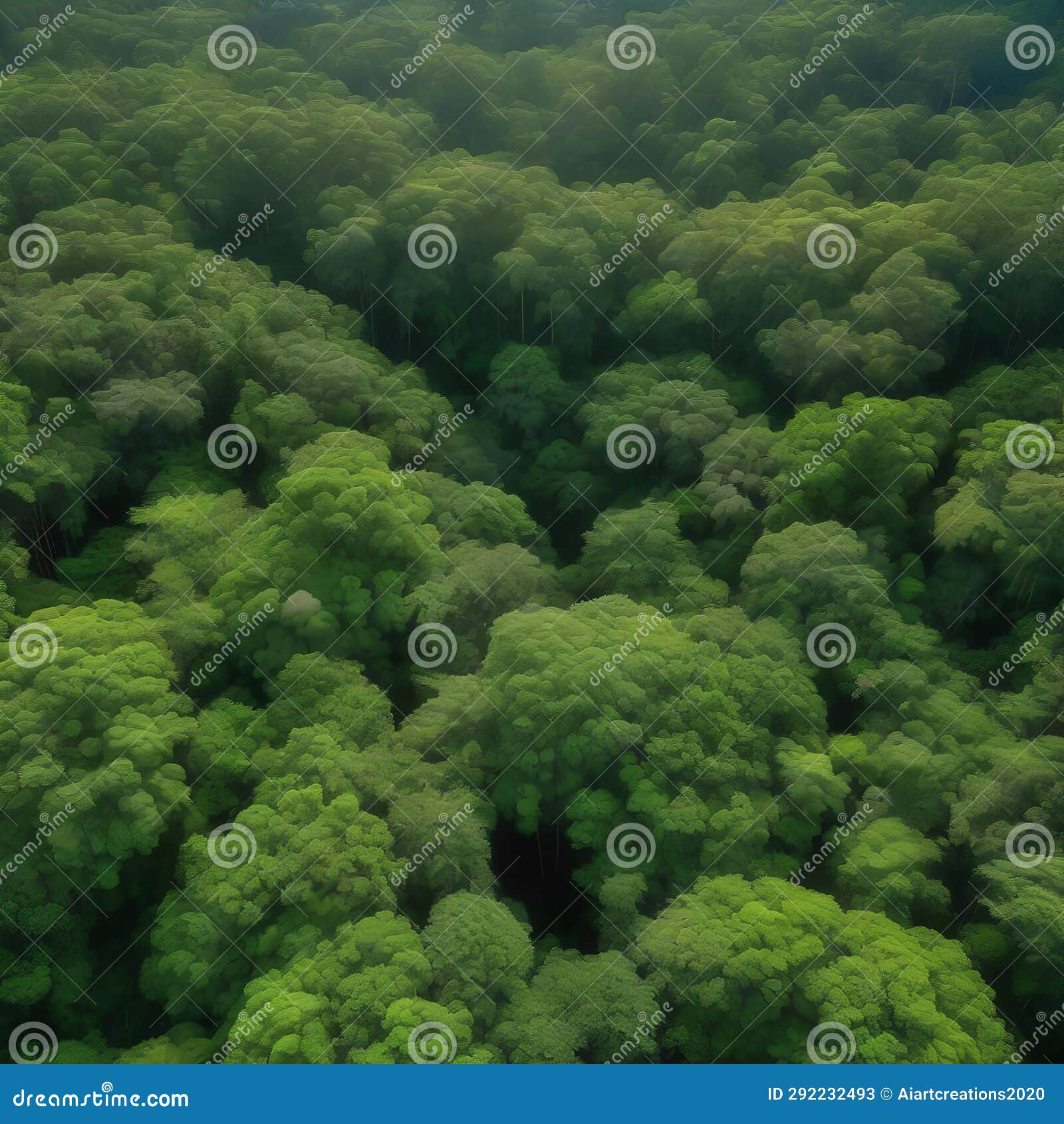 A Panoramic View of a Pristine and Lush Rainforest Canopy from a ...