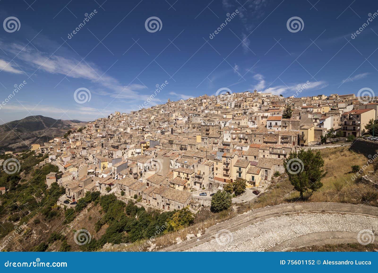 Panoramic View of Prizzi, Italy Stock Photo - Image of sicily, tourism ...