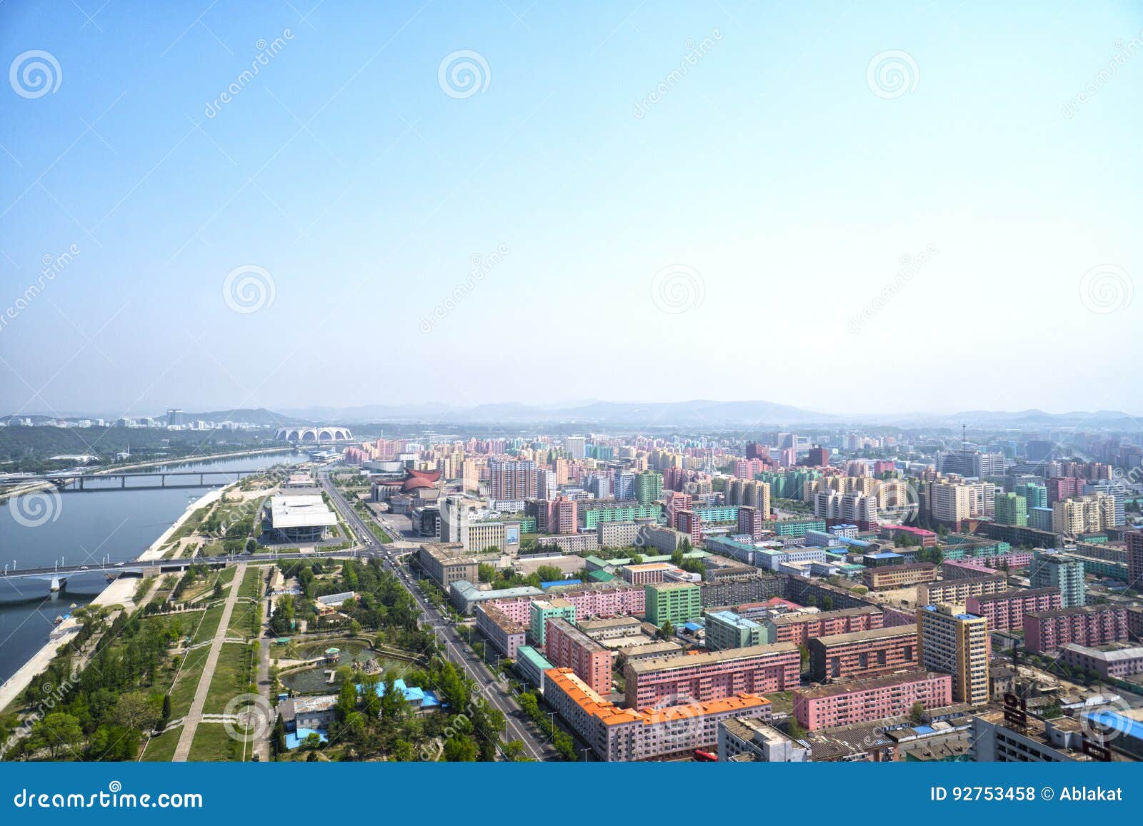 Panoramic View of Pyongyang in the Morning. DPRK - North Korea ...