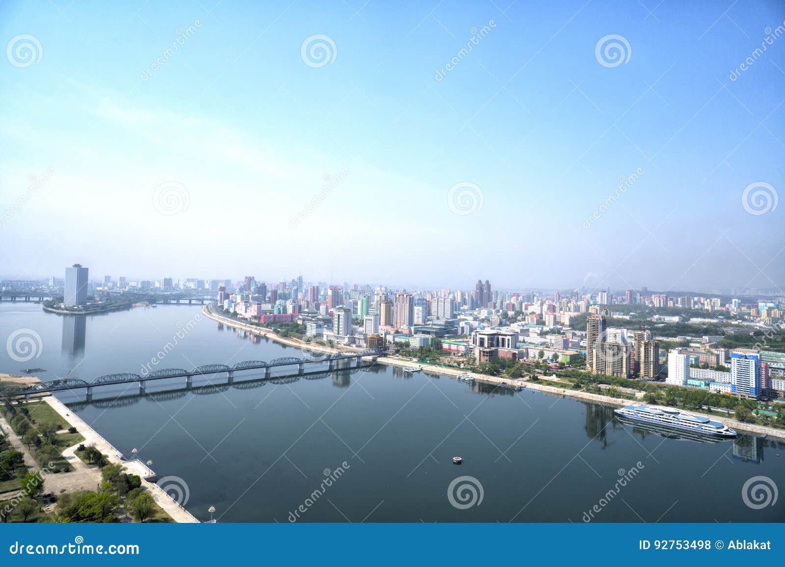 Panoramic View of Pyongyang in the Morning. DPRK - North Korea Stock ...