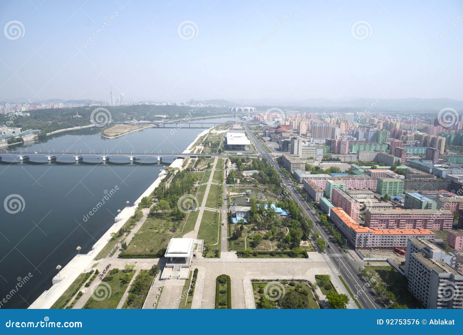 Panoramic View of Pyongyang in the Morning. DPRK - North Korea Stock ...