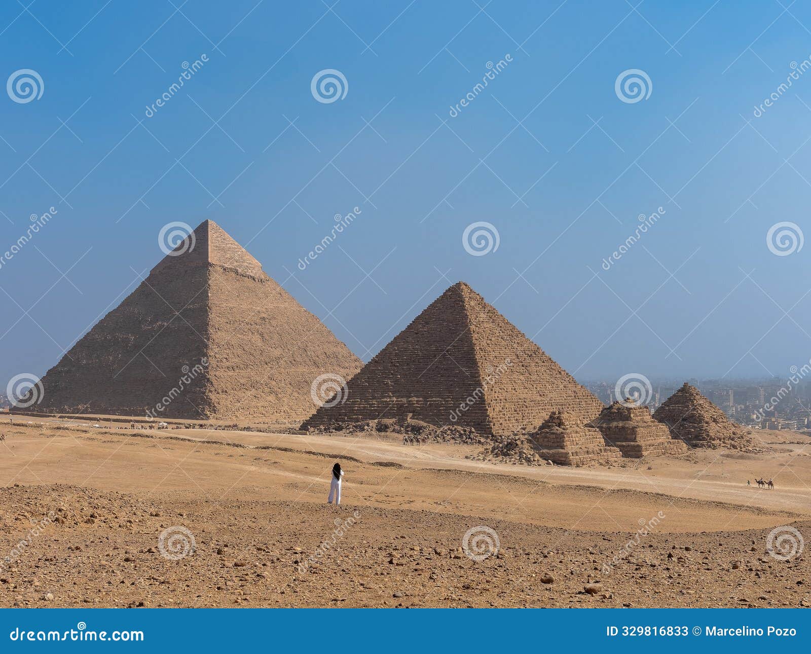 Panoramic View Pyramid of Giza in El Cairo Egypt Editorial Stock Photo ...