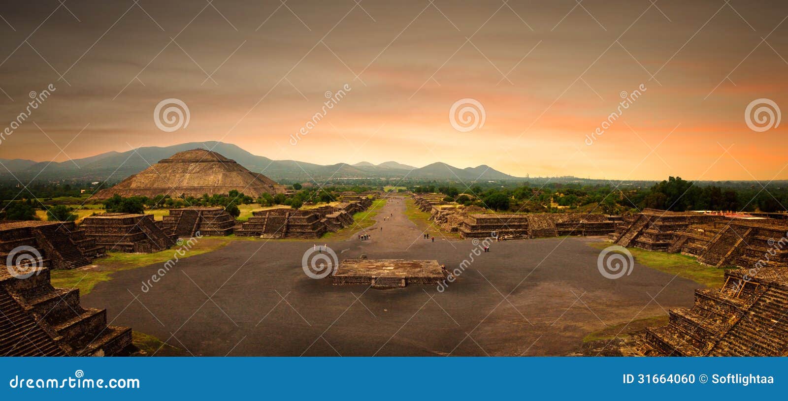 Panoramic View from the Pyramid of the Moon at the Ancient Mayan Stock ...