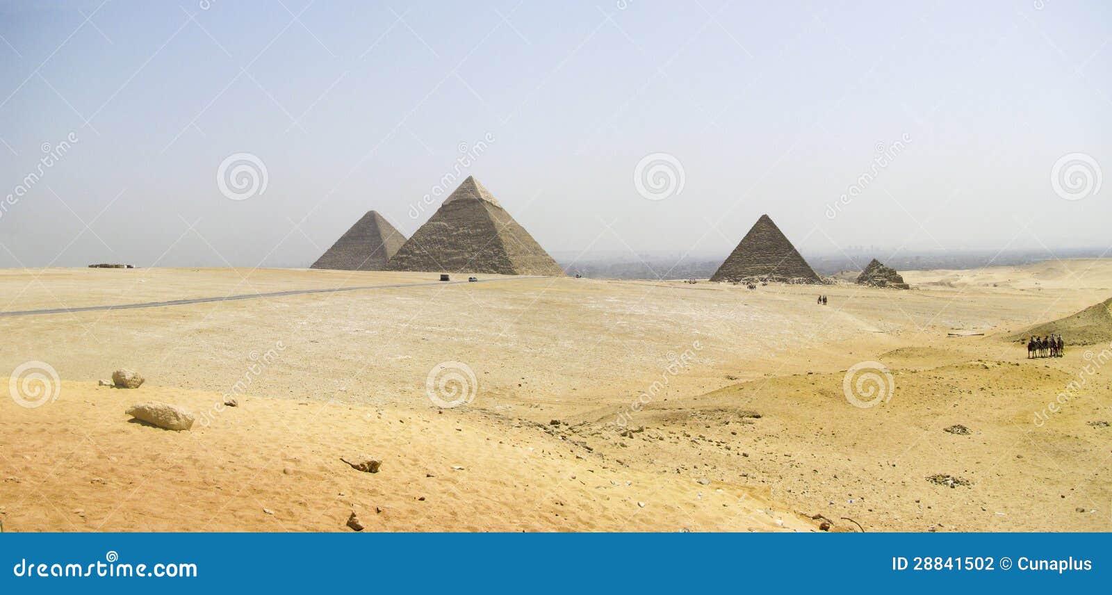 Panoramic View of the Pyramids of Giza Stock Photo - Image of tourism ...