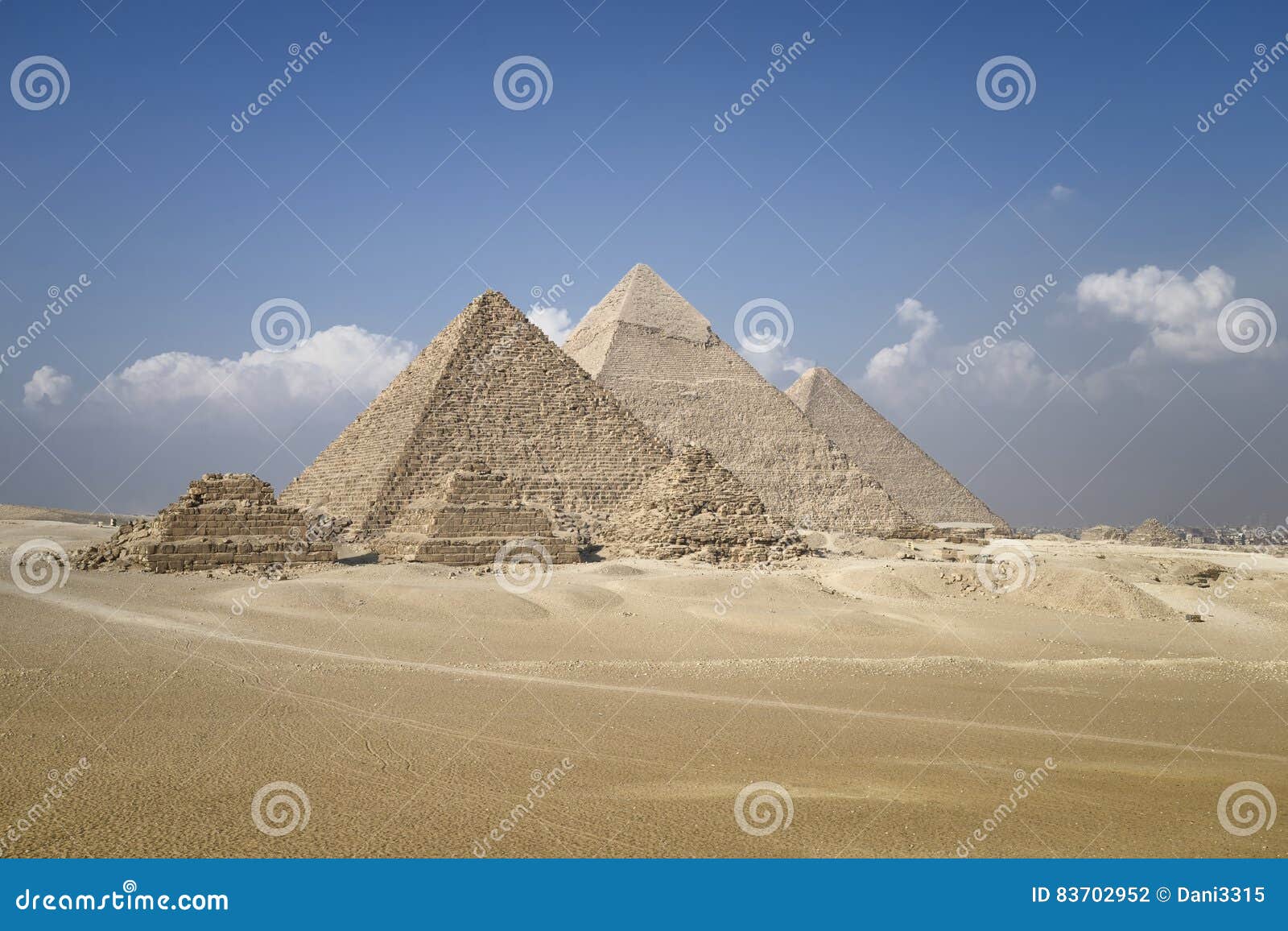 Panoramic View of Pyramids from the Giza Plateau Stock Photo - Image of ...
