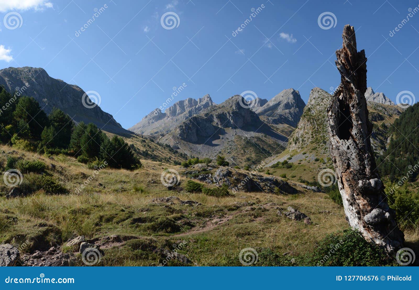 Panoramic view of Pyrenees stock photo. Image of travel - 127706576