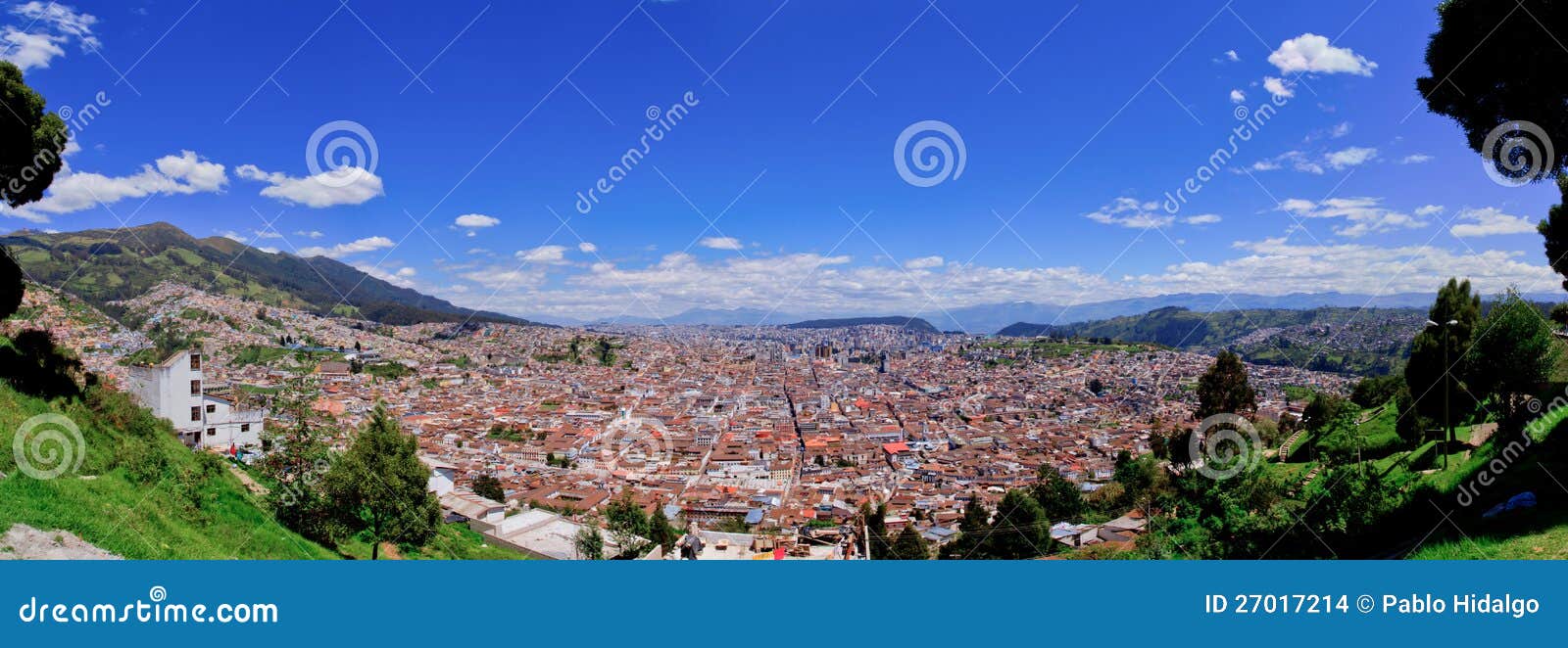 Panoramic View of Quito in Ecuador Blue Skyes Stock Photo - Image of ...