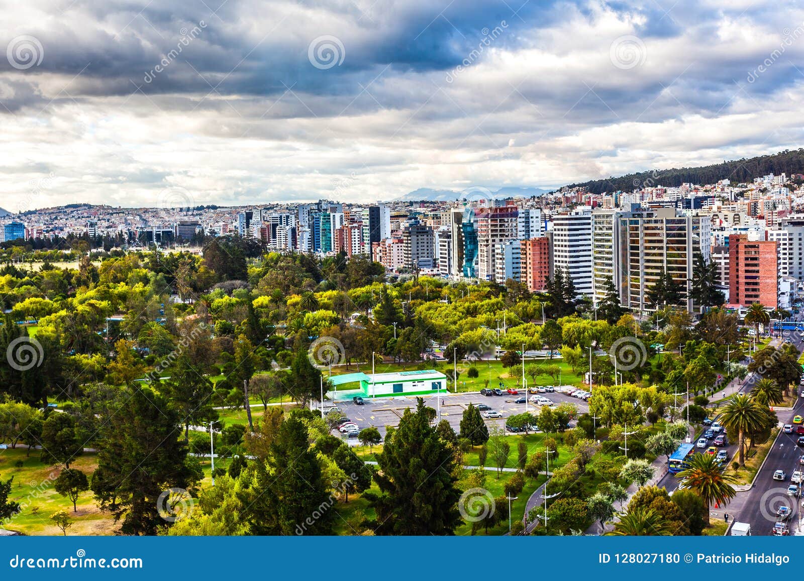 Panoramic view of Quito stock photo. Image of panoramic - 128027180
