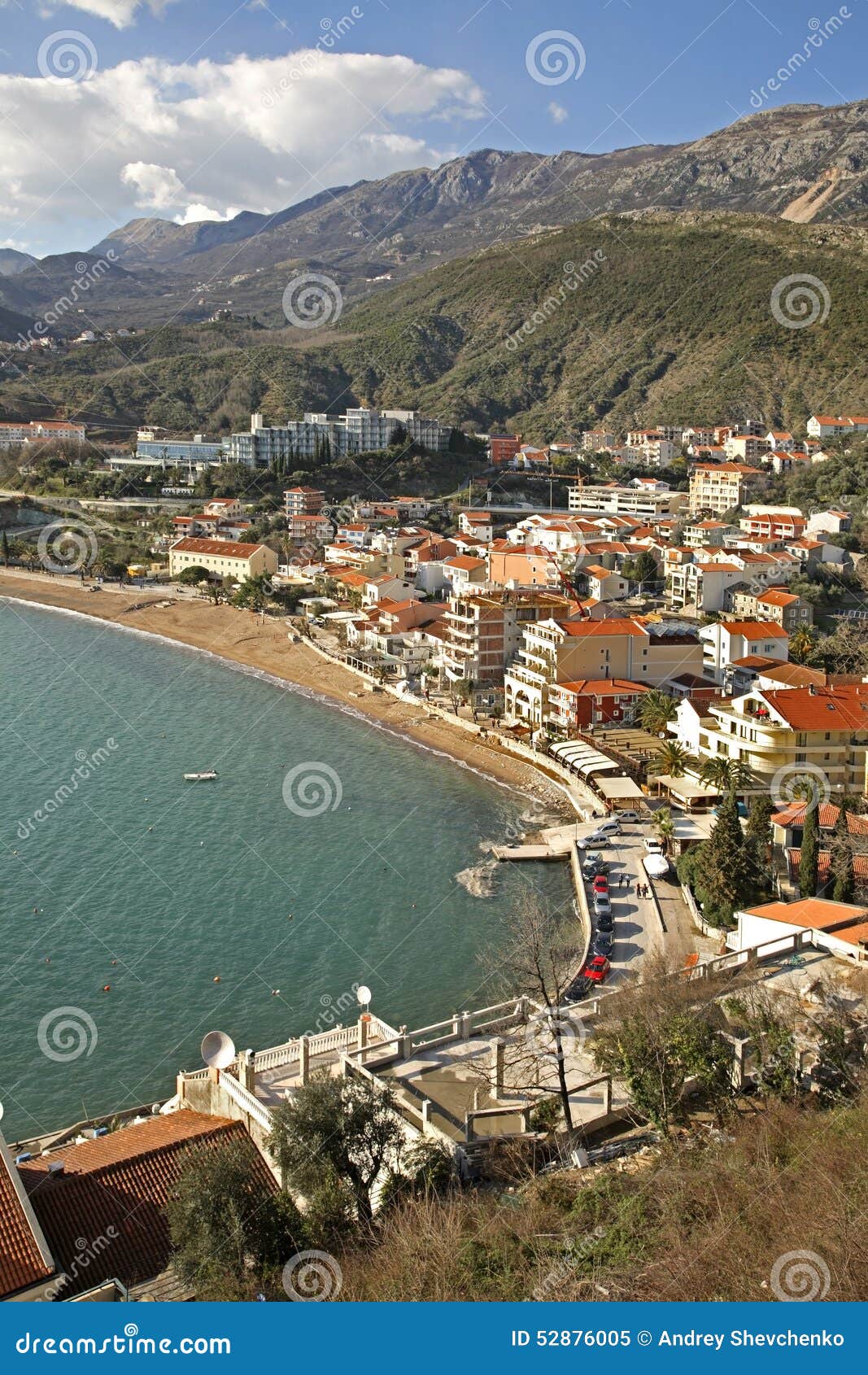 Panoramic View of Rafailovici. Montenegro Stock Image - Image of hill ...