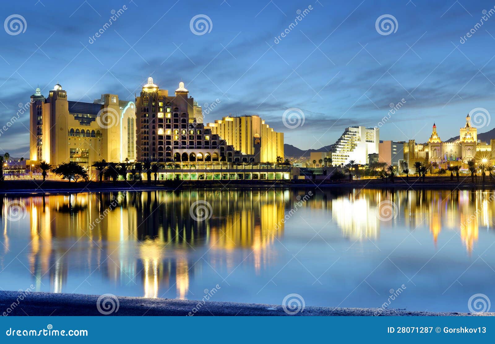 Panoramic View on Resort Hotels of Eilat, Israel Stock Image - Image of ...