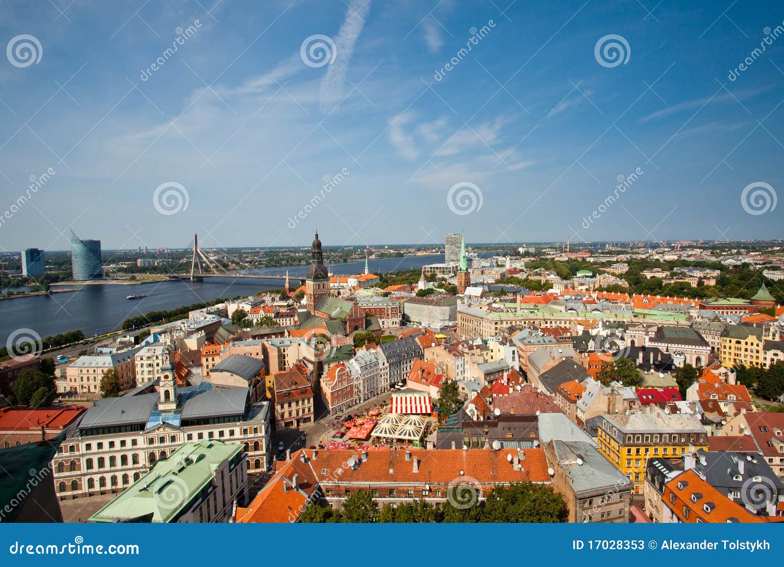 Panoramic view of Riga stock image. Image of cityscape - 17028353