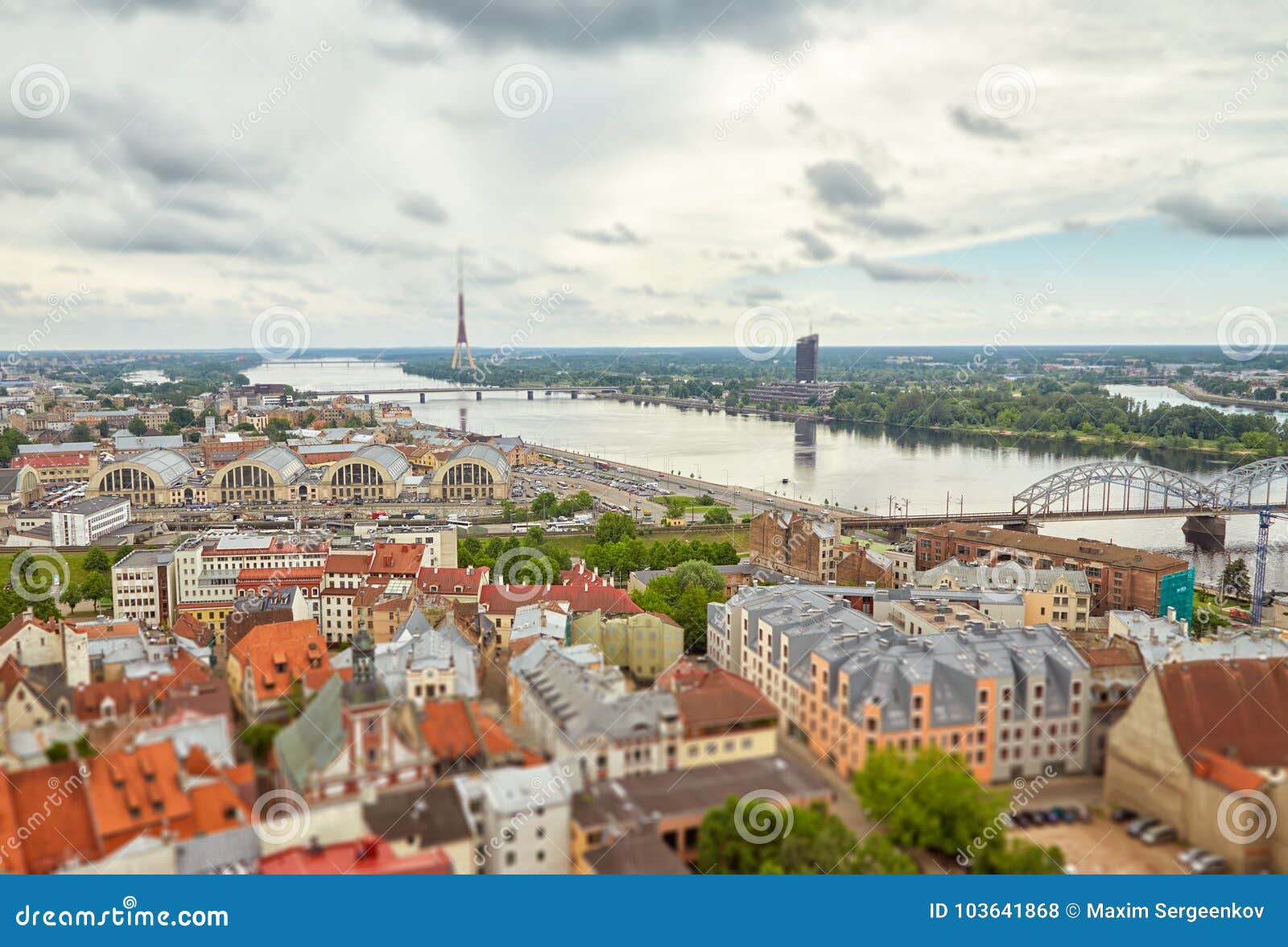 Panoramic view of Riga stock photo. Image of capital - 103641868