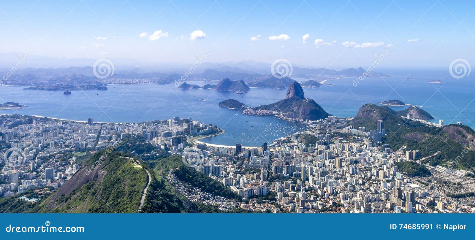 Panoramic view of Rio. stock image. Image of panoramic - 74685991