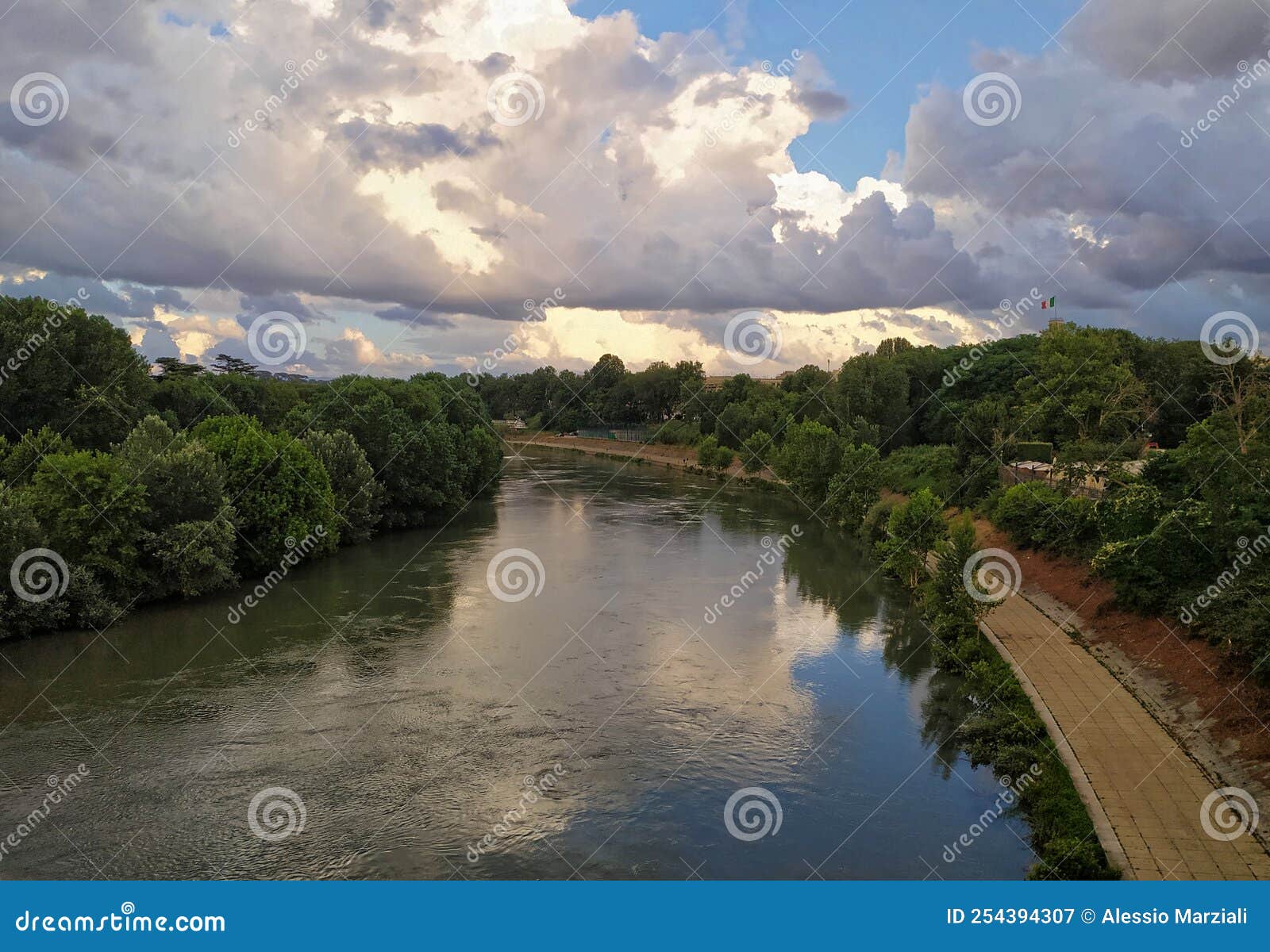 Panoramic View of River from Above Stock Image - Image of season ...