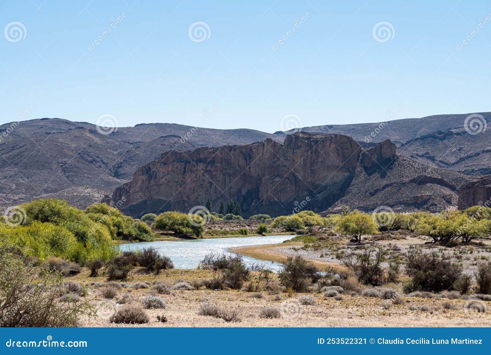 Panoramic View of a River in the Mountain Ranges Stock Image - Image of ...