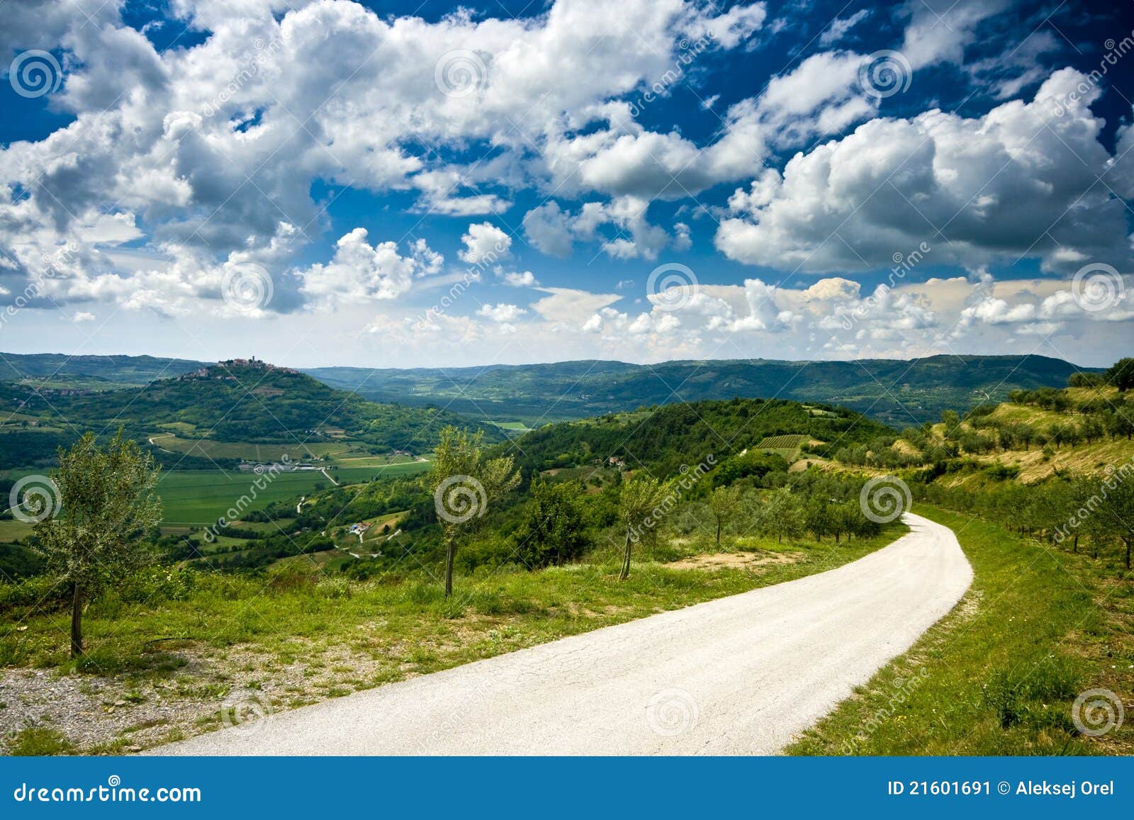 Panoramic View on the Road Close To Motovun Stock Image - Image of ...