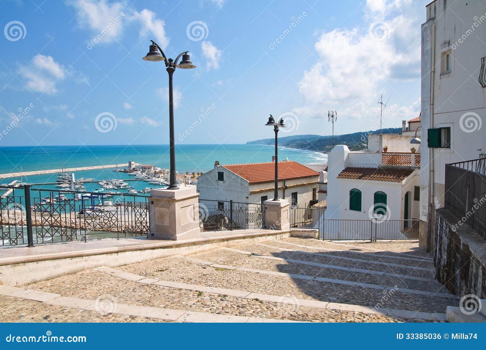 Panoramic View of Rodi Garganico. Puglia. Italy. Stock Photo - Image of ...
