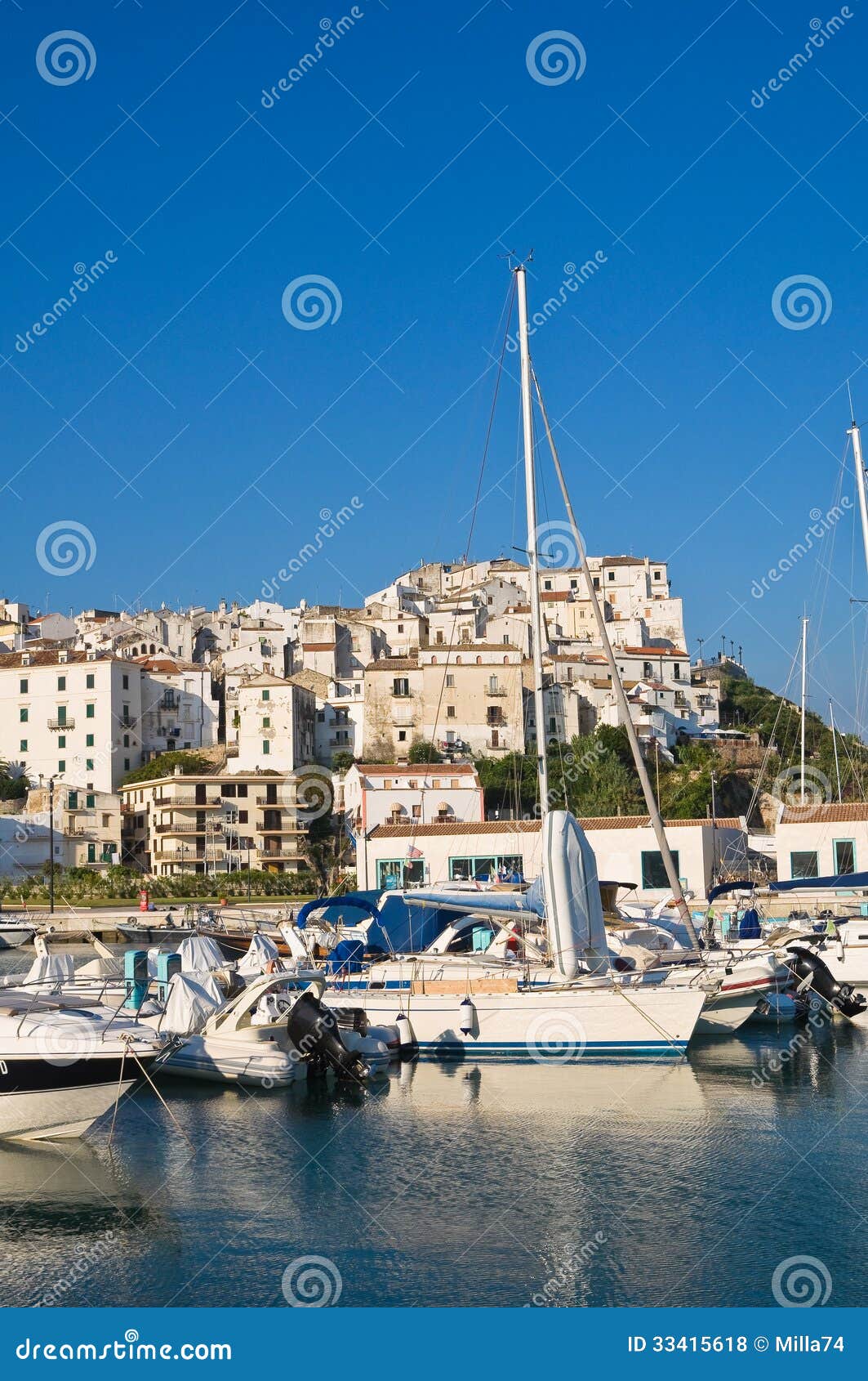 Panoramic View of Rodi Garganico. Puglia. Italy. Stock Photo - Image of ...