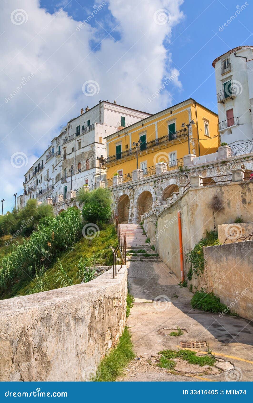 Panoramic View of Rodi Garganico. Puglia. Italy. Stock Image - Image of ...