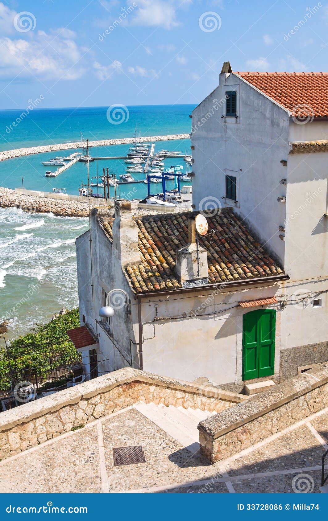 Panoramic View of Rodi Garganico. Puglia. Italy. Stock Photo - Image of ...
