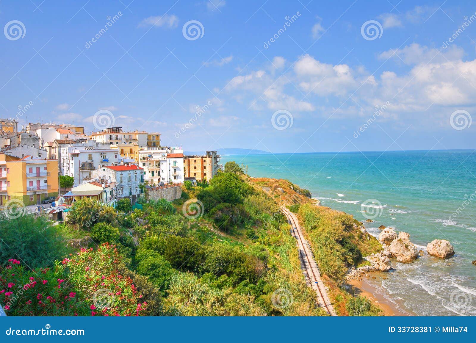 Panoramic View of Rodi Garganico. Puglia. Italy. Stock Image - Image of ...