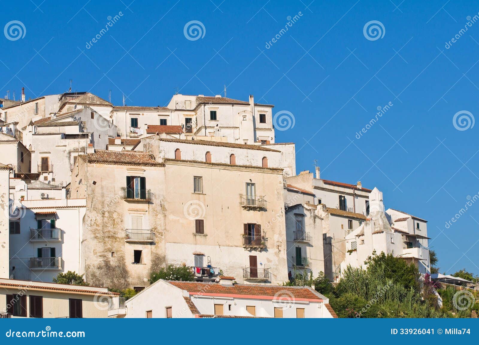 Panoramic View of Rodi Garganico. Puglia. Italy. Stock Image - Image of ...