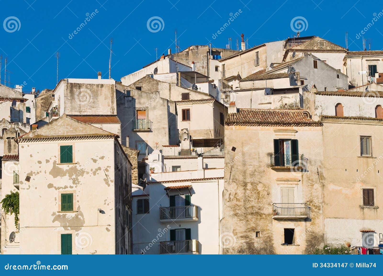 Panoramic View of Rodi Garganico. Puglia. Italy. Stock Image - Image of ...