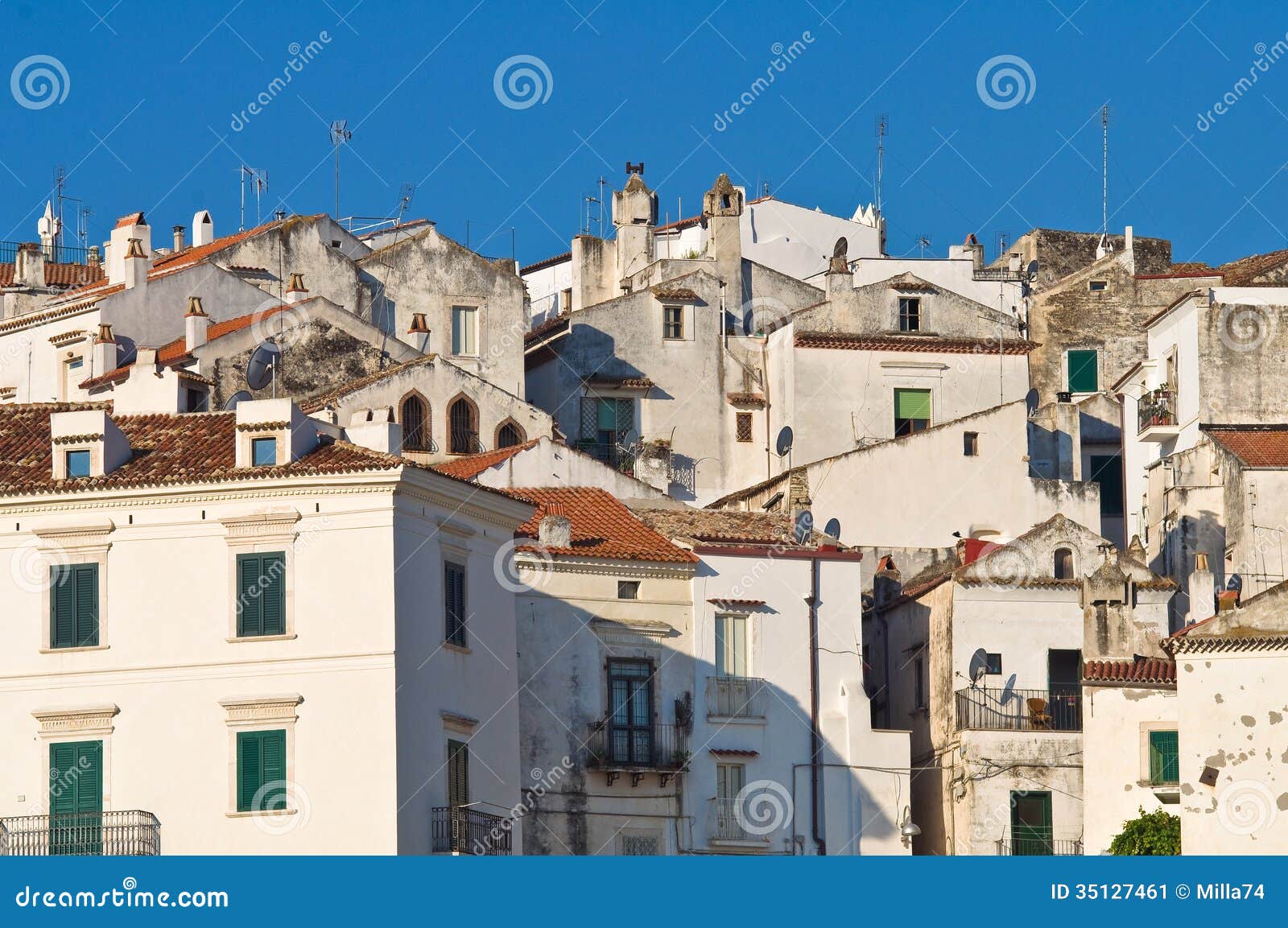 Panoramic View of Rodi Garganico. Puglia. Italy. Stock Image - Image of ...