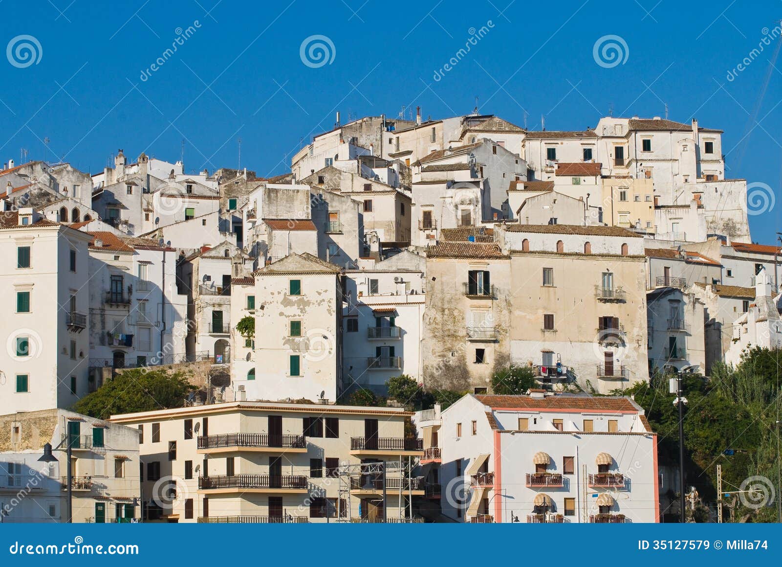 Panoramic View of Rodi Garganico. Puglia. Italy. Stock Image - Image of ...