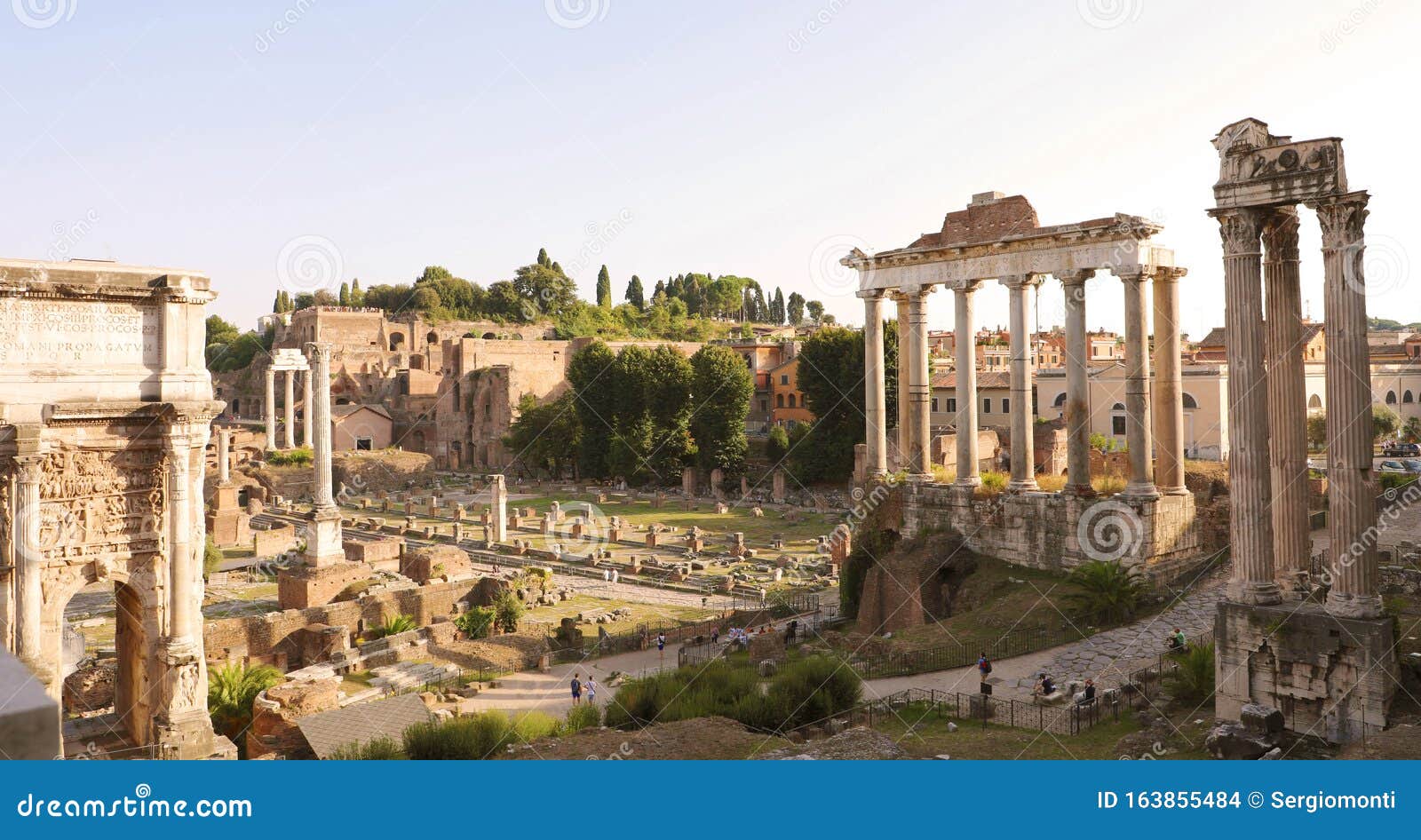 Panoramic View of Roman Forum at Sunset in Rome, Italy Editorial Stock ...