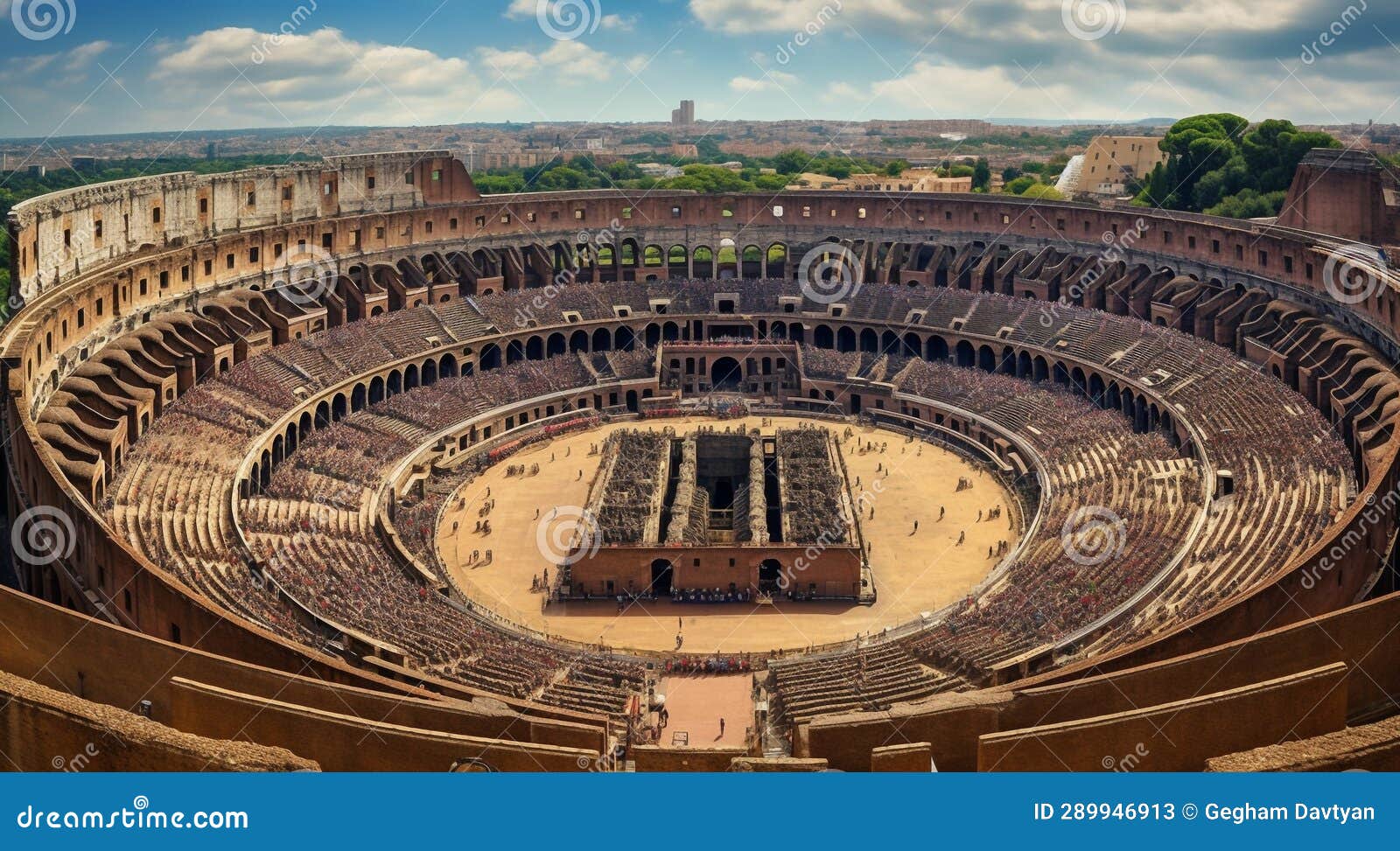Panoramic View of Rome, Panoramic View of Antic City Rome, View of the ...