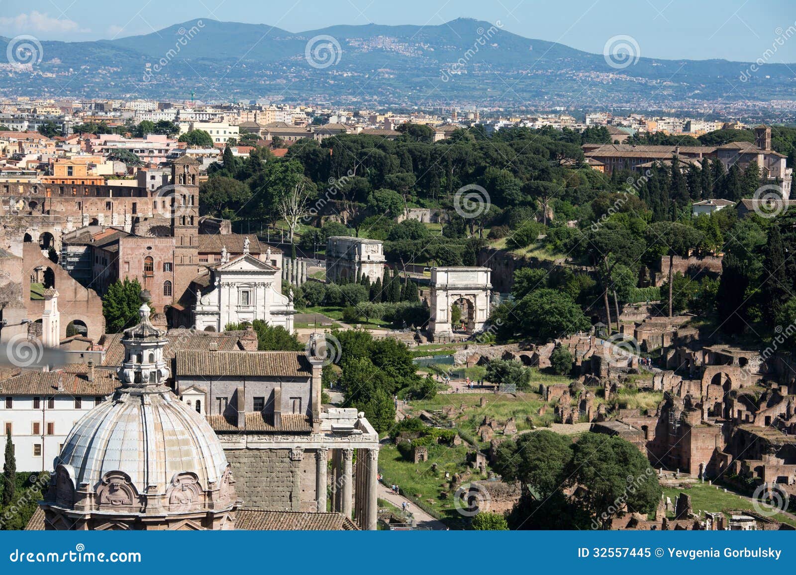 Panoramic view of Rome stock image. Image of square, panoramic - 32557445